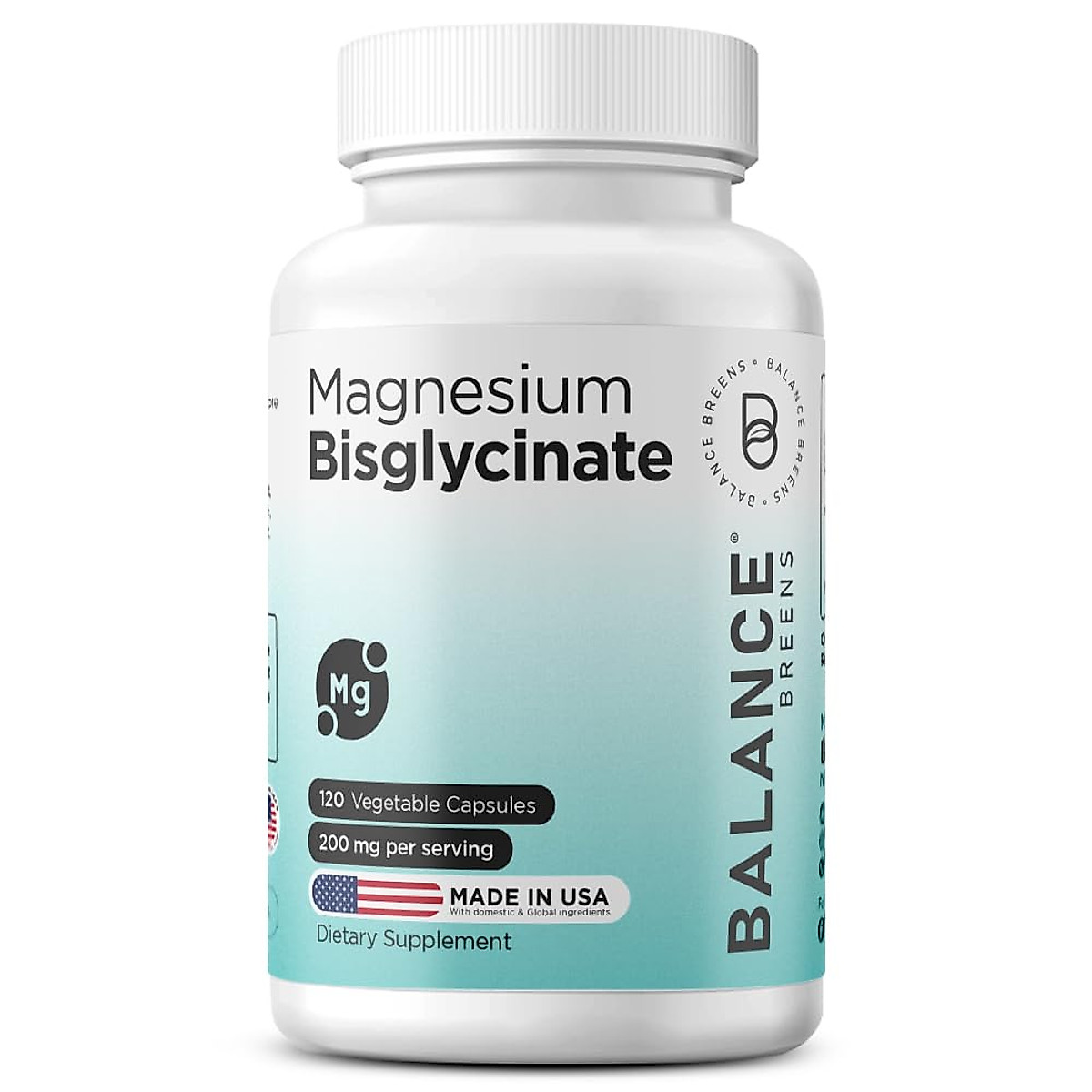 Magnesium Bisglycinate 200mg, High Absorption Chelated, 120 Vegan Capsules - Supports Heart Health, Muscle Cramps, Bone Health & Positive Mood