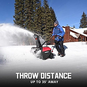 PowerSmart Electric 21 Inch Walk-Behind Single Stage Snow Blower - 120V 15 Amp, 2100 RPM, 15-Amp Motor, LED Light for Yard, Road (DB5021LED)