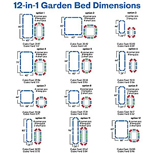 Crirax Galvanized Raised Garden Beds Outdoor for Vegetables,Planters for Outdoor Plants,DIY 12-in-1 Large Metal Garden Bed Planter Boxes Outdoor 1 Set for 12 Shapes Size Garden Planters