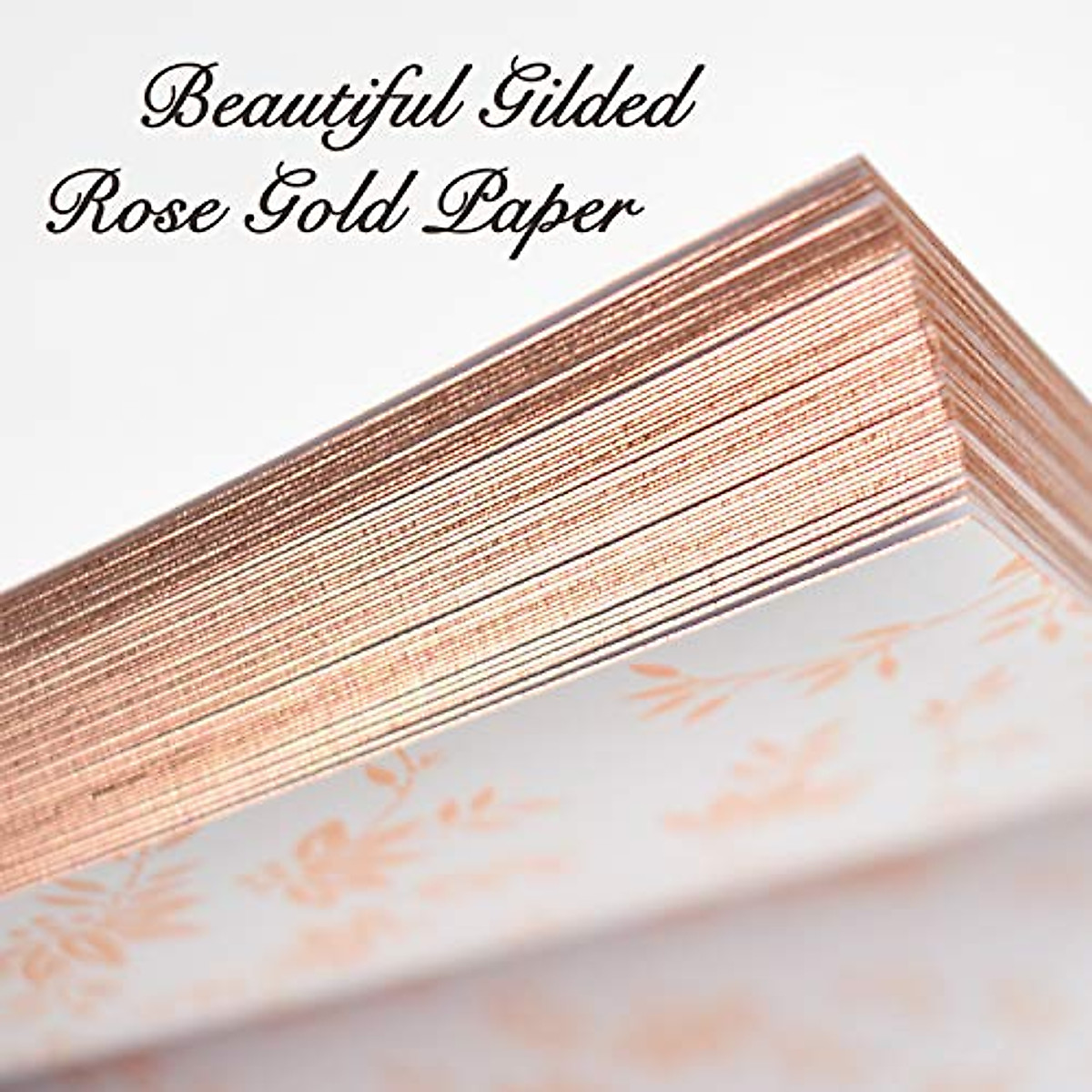 J&A Homes Wedding Guest Book - Polaroid Album Photo Guestbook Registry Sign-in with Gold Foil & Gilded Edges - White Hardbound Book with Bookmark - 9” x 6” inches Small Rose Gold (100 Pages)