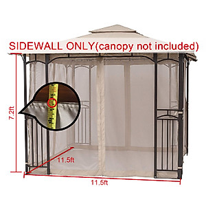 MASTERCANOPY Patio Gazebo Mosquito Netting Screen Walls ONLY (10x10, Beige)