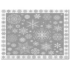 Grey Snowflake Christmas Area Rug for Living Room, Rectangular Indoor Carpet - 2' x 3', Xmas Winter Snowflake Gray Non-Skid Bathroom Mat Kitchen Runner Rugs for Bedroom