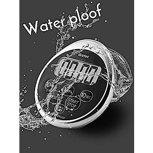 dretec Digital Timer Water Proof Shower Timer Shower Clock Bathroom Kitchen Timer Magnetic Backing Silver Black Officially Tested in Japan (1starter Lithium Battery Included)