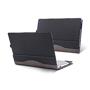 VEVOOD Laptop Case Cover for Dell Inspiron 7430 Plus 7420 14" Laptop & Inspiron 14 Pro 5420 5430 7425 5425 All-Inclusive Drop-Proof Case 14" PU Leather Inner Pocket Cover (Gray)