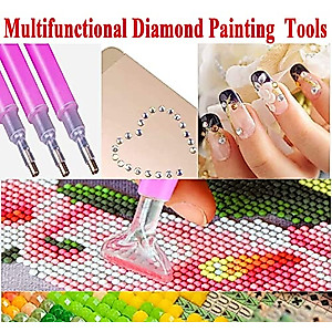 Diamond Painting Accessories & Art Tool-42 Diamond Painting Glue Clay-DIY Embroidery Wax Tacky Kit-3 Stitch Dot Paint Pen for Craft 5D Cross(64 Number Sticker,1 Tray,1 Tweezer,2 Clip,3 Seal Bag)