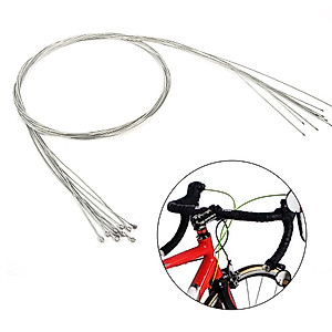Ejoyous Bike Shift Cable, 10PCS Stainless Steel Derailleur Wire Kit, 2M, Silver