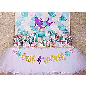 Last Splash Gold Glitter Banner for Mermaid Bachelorette Party Bridal Shower Decorations