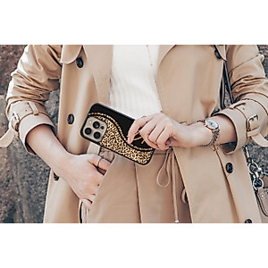 Leopard Skin Personalized Black Rubber Phone Case Compatible with Apple iPhone 15 Pro Max, 15 Pro, 15 Plus, iPhone 14 Pro Max, 13 Pro Max Mini, 12 Pro Max Mini, 11 Pro Max X XS Max XR 8 7 Plus