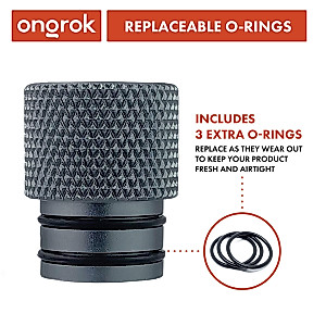 ONGROK Premium Storage Tube | Airtight Aircraft Grade Aluminum Metal, Pocket-Sized Opaque Holder (Silver)