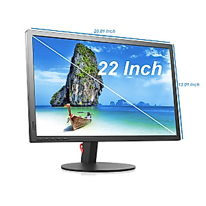 Lenovo ThinkVision T2254p LED Backlit 22 inch Anti-Glare Monitor, VGA, HDMI, Display Port, 5ms Response Time, 16.7 Million Colors, 170 Degree Viewing Angle, 1050p at 60 Hz (Renewed)
