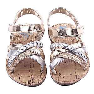 Beeliss Baby Sandals Rubber Sole Summer Shoes (6-12 Months Infant, Gold, 6_months)