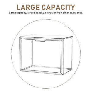 Cabilock Cereal Container Acrylic Storage Box Tote Book Organizing Container Stackable Plastic Storage Box with Lid for Organizing Baby Childs Kids Toy Action Figures Blocks Puzzles Acrylic Box