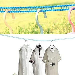 Windproof Travel Nylon Clothesline, 2 Pieces Portable Hanger Rope Clothespin for Home & Travel