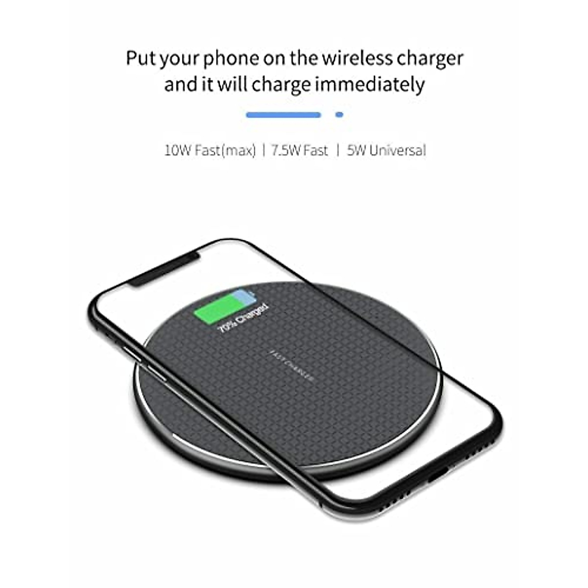 Wireless Charger PAD+External Receiver U01 for Samsung Galaxy A12 A22 A32 A42 A52 A72 4G 5G Black