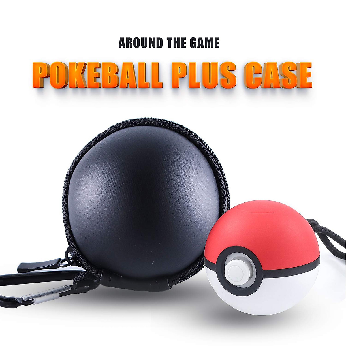 HEATFUN Carrying Case and Clear case for Nintendo Switch Poke Ball Plus Controller, Protective Case for Poke Ball Plus and Silicone Clear Case for Poke Ball Plus - Black