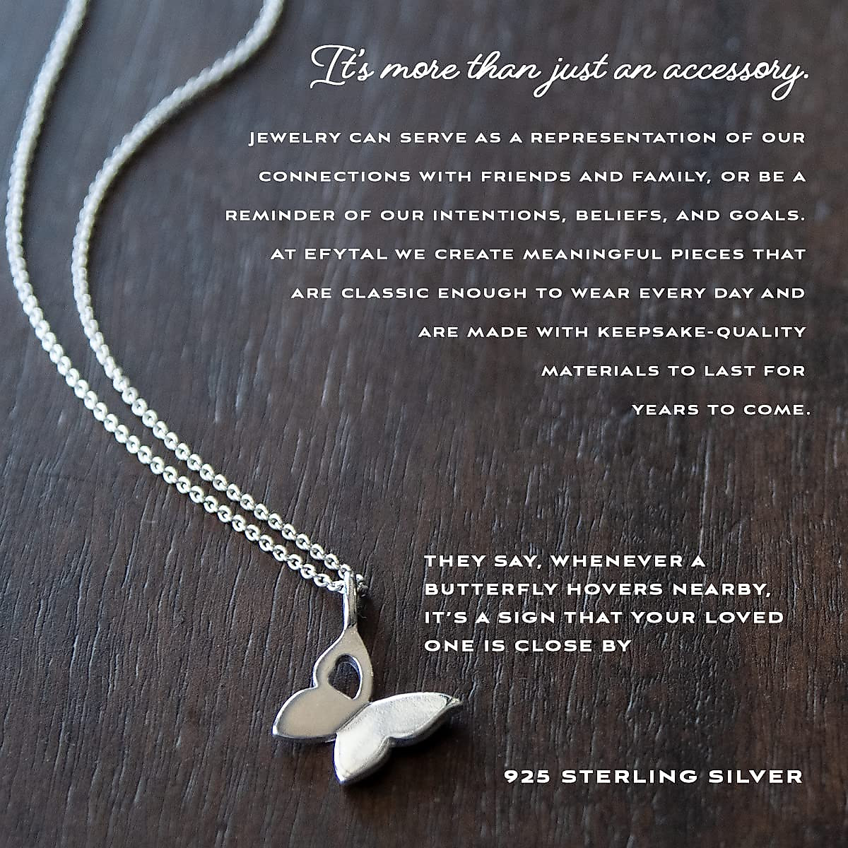 EFYTAL Condolence Gifts, 925 Sterling Silver Butterfly Necklace in Remembrance, Sympathy Gift for Passing of Loved One, Condolences Jewelry for Her