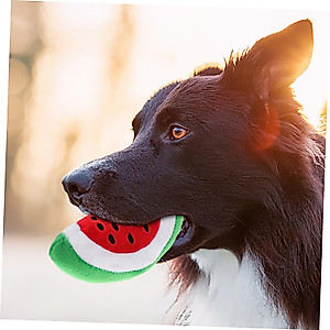 FONDOTIN 3pcs Dog Plush Toy Puppy Dental Toy Food Shaped Dog Toy Watermelon Pet Toys Interactive Chew Toy for Puppy Cat Interactive Toy Plush Cute Dog Toy Squeaky Dog Toys Fruit The Dog