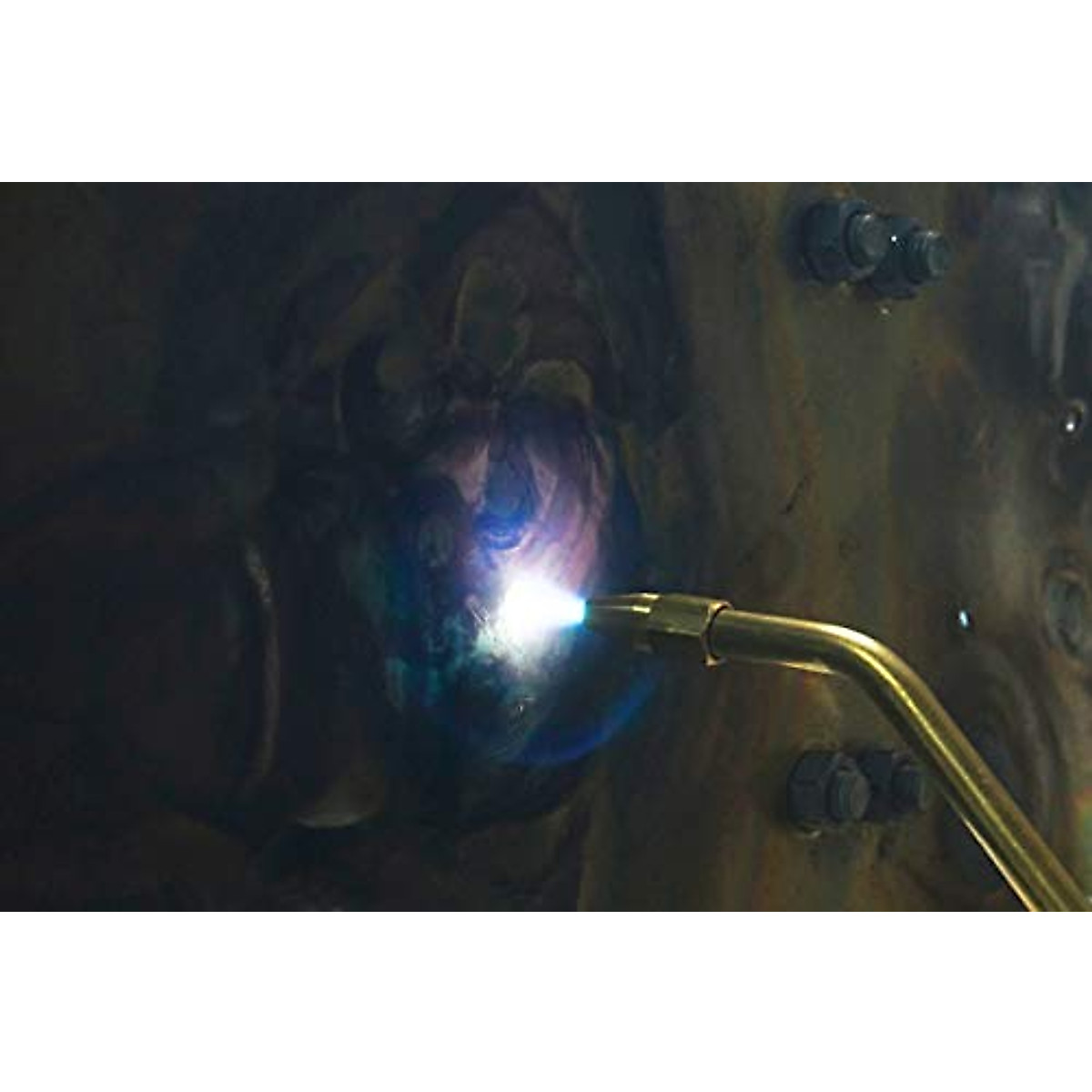 BLUEFIRE Oxypropane High Heat Welding Torch kit Free Accessory of Flint Lighter and Cylinder Holder Rack Duel Fuel by Oxygen and MAPP MAP PRO and Propane Brazing Soldering Gas Cylinders Not Included