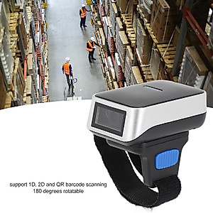 Zyyini Wearable Ring Barcode Scanner, 1D 2D QR Hands Mini Finger Bar Code Reader with 2.4G, USB Wired and BT4.2, for Laptops, PCs, POS, Smartphones, Tablets