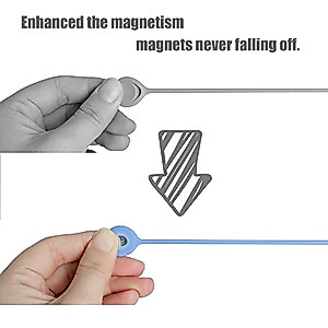 6pcs Silicone Magnetic Cable Ties 4.65" Twist Ties Enhanced Magnet Never Fall Off, Snap On Magnetic organizer Cord Holder for Bundling and Organizing, Holding Stuff, Book Markers, Fridge Magnets