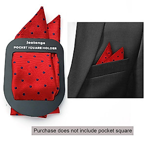 Jeatonge Pocket Square Holder Keeper Organizer Pocket Squares for Men Prefolded (Holder 3 Pcs)