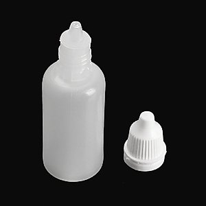 Wowlife Clear 5ml/10ml/8ml/15ml/20ml/30ml/50ml White Plastic Empty Squeezable Dropper Bottles 50 Pcs Eye Liquid Dropper with Caps (20ml)
