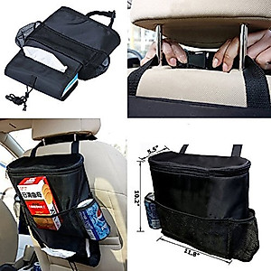 FrontTech Car Seat Back Organizer, Auto Seat Multi-Pockets Travel Storage Bag, Insulated Car Seat Back Drinks Holder Cooler, Storage Bag Cool Wrap Bottle Bag with Mesh Pockets