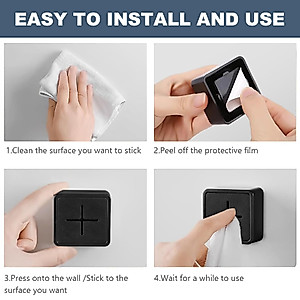 Rpanle Kitchen Towel Hooks 4 Pack, Adhesive Push Towel Hooks for Kitchen, Hand and Dish Towels, Easy Installation, Ideal as Bathroom, Shower or Outdoor Towel Holders