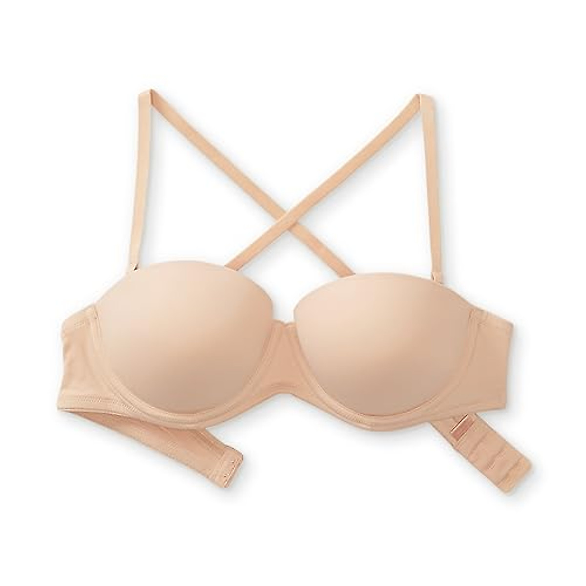 Victoria's Secret Pink Wear Everywhere Strapless Push Up Bra, Padded, Adjustable Straps, Beige, (34B)