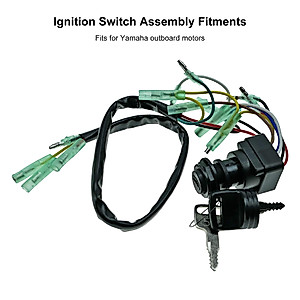 Ignition Switch Assembly Fits for Yamaha Outboard Motors, 703-82510-44-00 703-82510-43-00 703-82510-42-00 703-82510-11-00, Main Key Remote Control Box Ignition