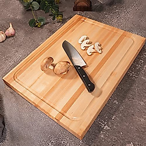 CONSDAN Cutting Board, USA Grown Hardwood, Butcher Block Hard Maple with Invisible Inner Handle, Prefinished with Food-Grade Oil, Suitable for Kitchen Edge Grain, 1-1/2" Thick, 16" L x 12" W