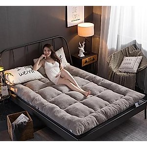 TaLcuS Japanese Floor Mattress Futon Mattress,Extra Thick Fluffy Floor Futon Mattress, Super Soft Shaggy Roll Up Sleeping Pads, Portable Sleeping Mat, Sofa Mattress(A1,90x200cm)