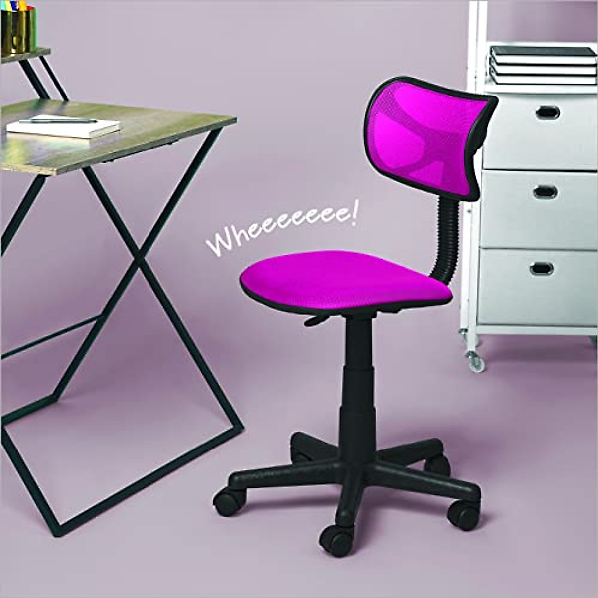 Urban Shop Swivel Mesh Task Chair, Pink