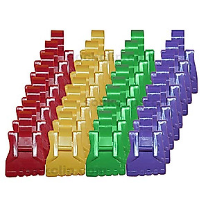 Amazing Sock Clip Sock Holder, Made in U.S.A. Laundry Time Saver, Washer-Dryer Safe, Rainbow Color Assorted 32 Clips, (8 Each of 4 Colors)