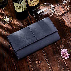 Ava&Lina Clutch Purse for Women Evening Handbags Formal Clutch Party Purse Large Envelope Faux Suede Clutch Insignia Blue