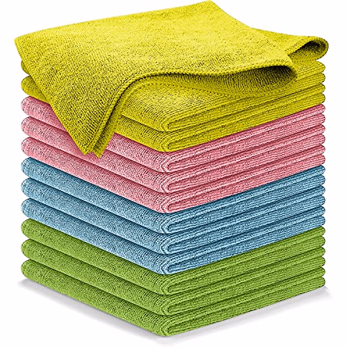 USANOOKS Microfiber Cleaning Cloth - 12Pcs (16x16 inch) High Performance - 1200 Washes, Ultra Absorbent Microfiber Towels for Cars Weave Grime & Liquid for Streak-Free Mirror Shine - Microfiber Cloth