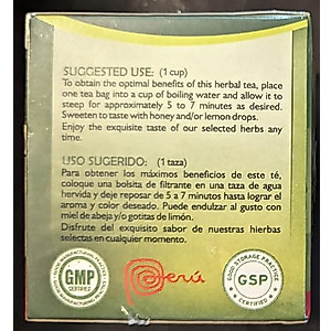 Hanan Valerian Root Tea (Valeriana) - 25 Herbal Tea Bags from Peru – Nature’s Calming Supplement for Relaxation Before Bed – 1000mg Valeerian Valerain per Filtered Teabag