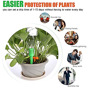Hengwei Plant Waterer Spikes(18CS), Self Self Plant Watering Device, with Slow Release Control Valve Switch, Automatic Vacation Drip Watering Bulbs Globes Stakes System for Indoor & Outdoor Plants