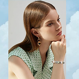 Aipridy Assortment European Large Hole Beads Spacer Beads Rhinestone Craft Beads for DIY Charms Bracelet Jewelry Making (Rainbow)