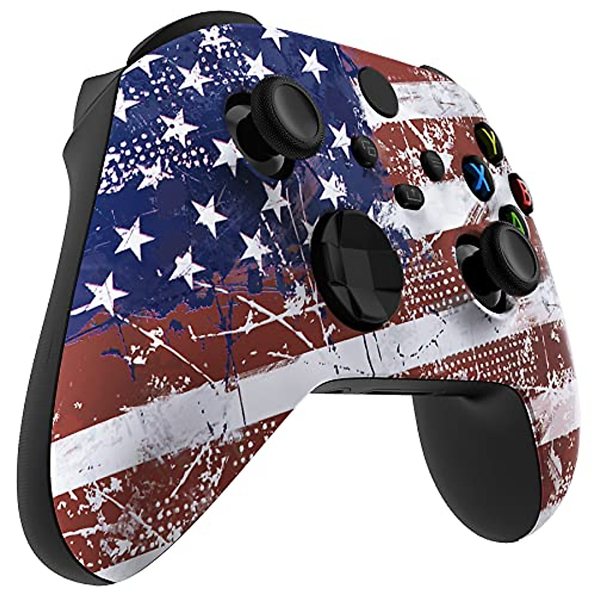 eXtremeRate Impression US Flag Soft Touch Front Housing Shell for Xbox Series X/S Controller, Custom Cover Faceplate for Xbox Series X/S, Xbox Core Controller - Controller NOT Included