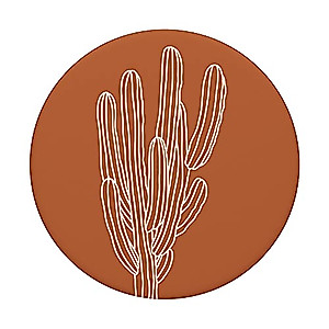 Saguaro Cactus Plant Botanical Western Modern Burnt Orange PopSockets PopGrip: Swappable Grip for Phones & Tablets