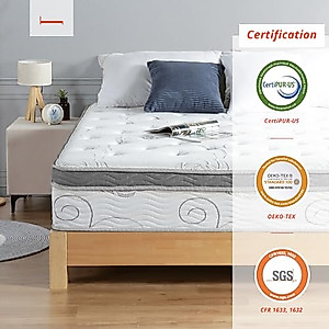 PrimaSleep Full Mattress, 13 Inch Hybrid Mattress, Gel Infused Memory Foam, Pocket Spring for Support and Pressure Relief, CertiPUR-US Certified, Bed-in-a-Box, Firm, Full Size