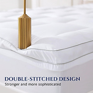 YUGYVOB Queen Mattress Topper - Cooling and Breathable Mattress Pad, Extra Thick Pillow Top Mattress Topper Queen with Down Alternative, 8-21 Inch Deep Pocket