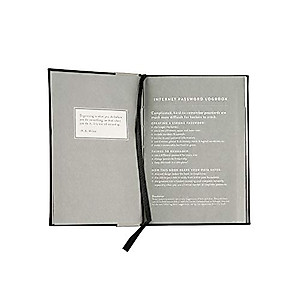 Eccolo Password Keeper Book with Alphabetical Tabs, Discrete Computer and Website Login Password Book and Organizer, Hardcover Pocket Size Journal Notebook for Everyday Use (Black, 5.75x4 inches)