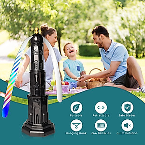 4pcs Fly Fans for Tables, Fly Repellent swatter to Keep Flies Away, Portable Fly Deterrent Spinner for Picnic, Restaurant, Party, Home, BBQ (Black)