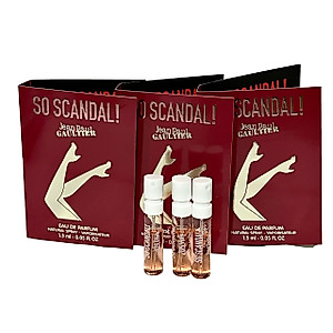 Jean Paul Gaultier So Scandal Women Sample EDP 0.05 fl. oz. / 1.5 ml Vial Spray Mini Perfume Vial Eau De Parfum (Set of 3)