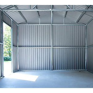Sojag 12' x 30' Everest Galvalume Steel with Extra Tall Walls Garage Storage Building, Charcoal