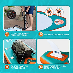 Tuxedo Sailor Inflatable 11'×30"×6" Ultra-Light SUP for All Skill Levels Everything Included with Stand Up Paddle Board, Adj Paddle, Pump, ISUP Travel Backpack, Leash 10L Waterproof Bag