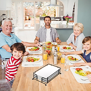 Guest Towel Holder, Napkin Holder for Bathroom, Modern Iron Paper Towel Holder Tray, Flat Disposable Hand Towel Holder, Napkin Dispenser, Napkin Holder for Table/Bathroom/Hotel/Dinner/Kitchen, Black