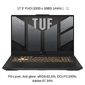 HIDevolution ASUS TUF Gaming A17 FA707XU 17.3" FHD 144Hz, 4.0 GHz Ryzen 9 7940HS, RTX 4050, 64 GB DDR5 RAM, 2 TB PCIe SSD, Windows 11 Home